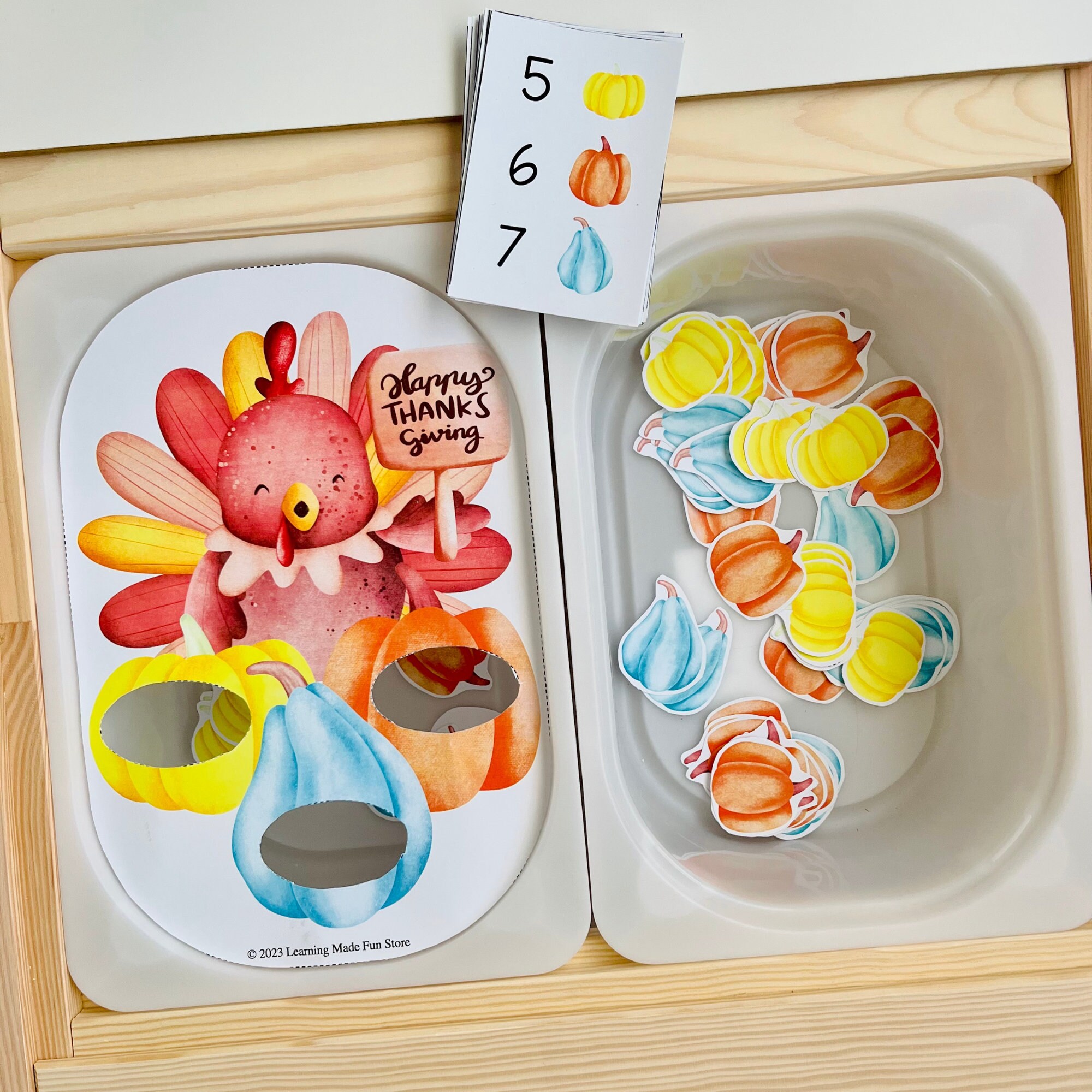 Thanksgiving Counting Printable Flisat Insert, Trofast Insert ...