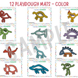 Dinosaurs Play Dough Mats, Printable Play Doh Toddler Activities ...