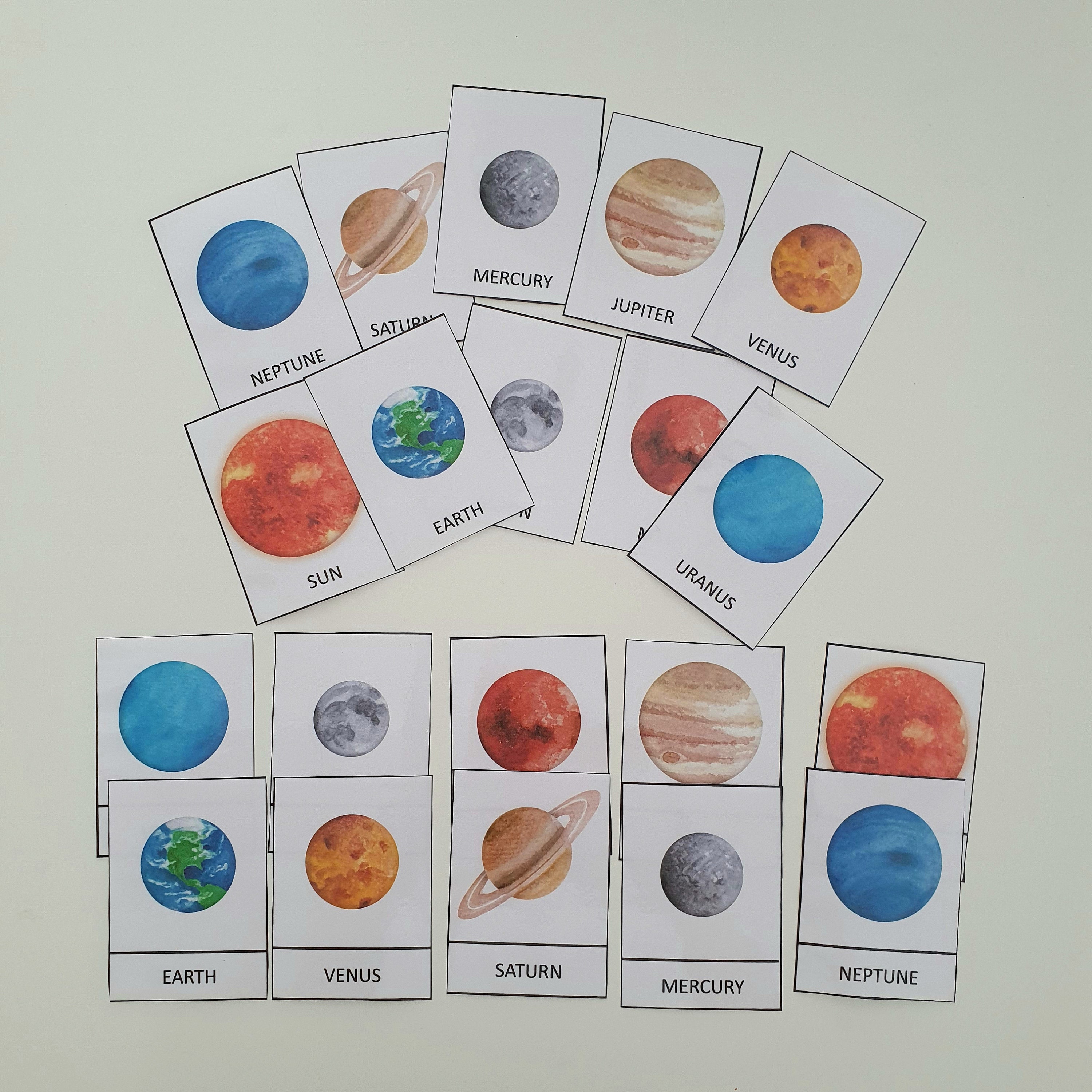 Solar System Montessori Cards: Space Nomenclature Flashcards (digital ...