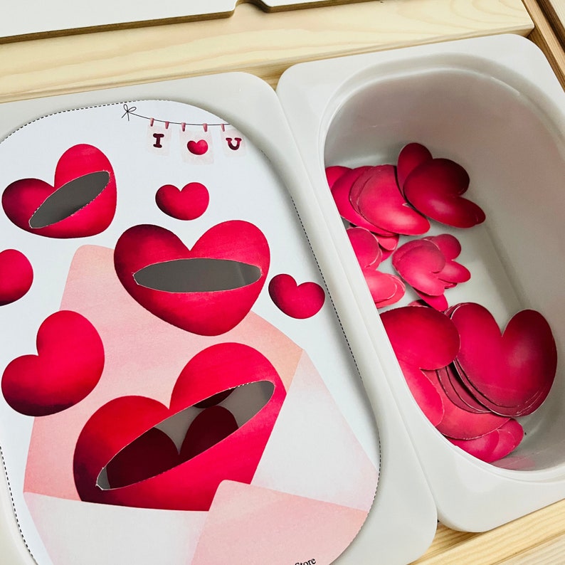 Valentine's Day Hearts Size Sorting Flisat Insert (printable PDF) - Etsy