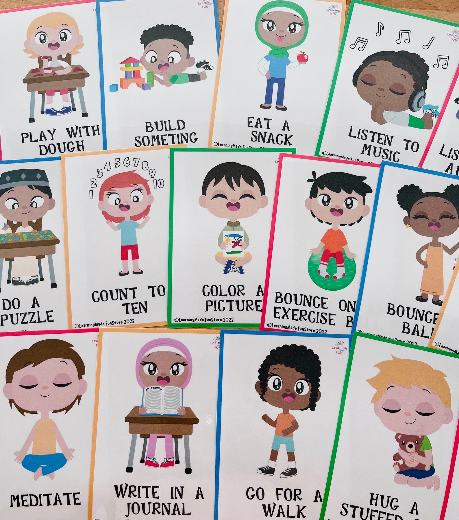 Calm Down Strategies Flashcards, Coping Skills, Techniques, Calm Down ...