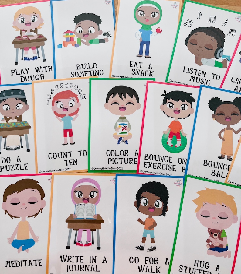 Calm Down Strategies Flashcards Coping Skills Techniques - Etsy