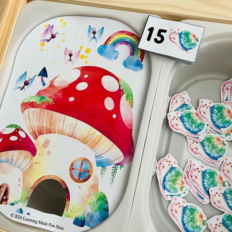 Spring Snails Counting Flisat Insert, Preschool Printable (digital ...