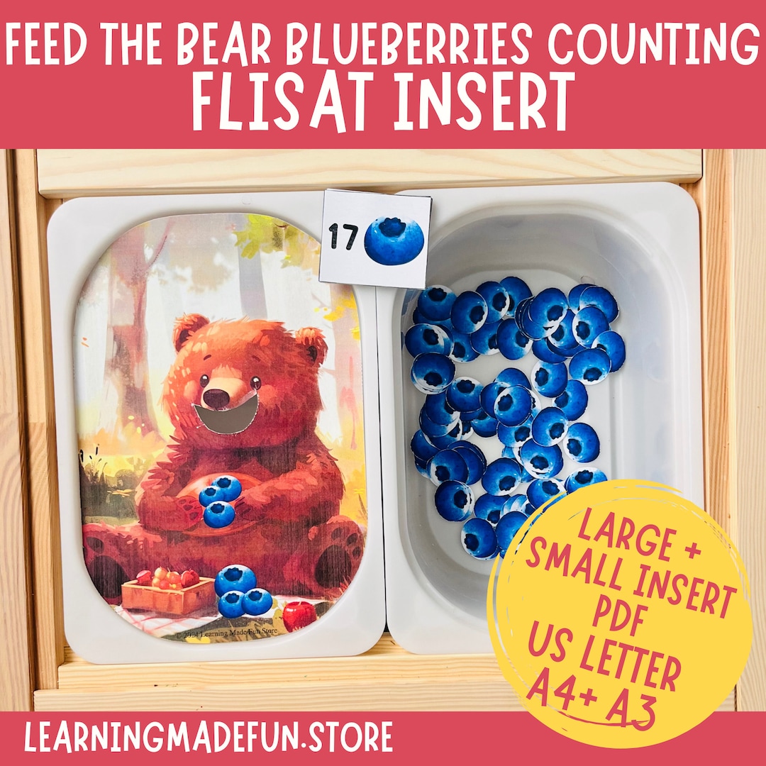 Feed the Bear Counting, Printable Flisat Insert, Trofast Insert ...