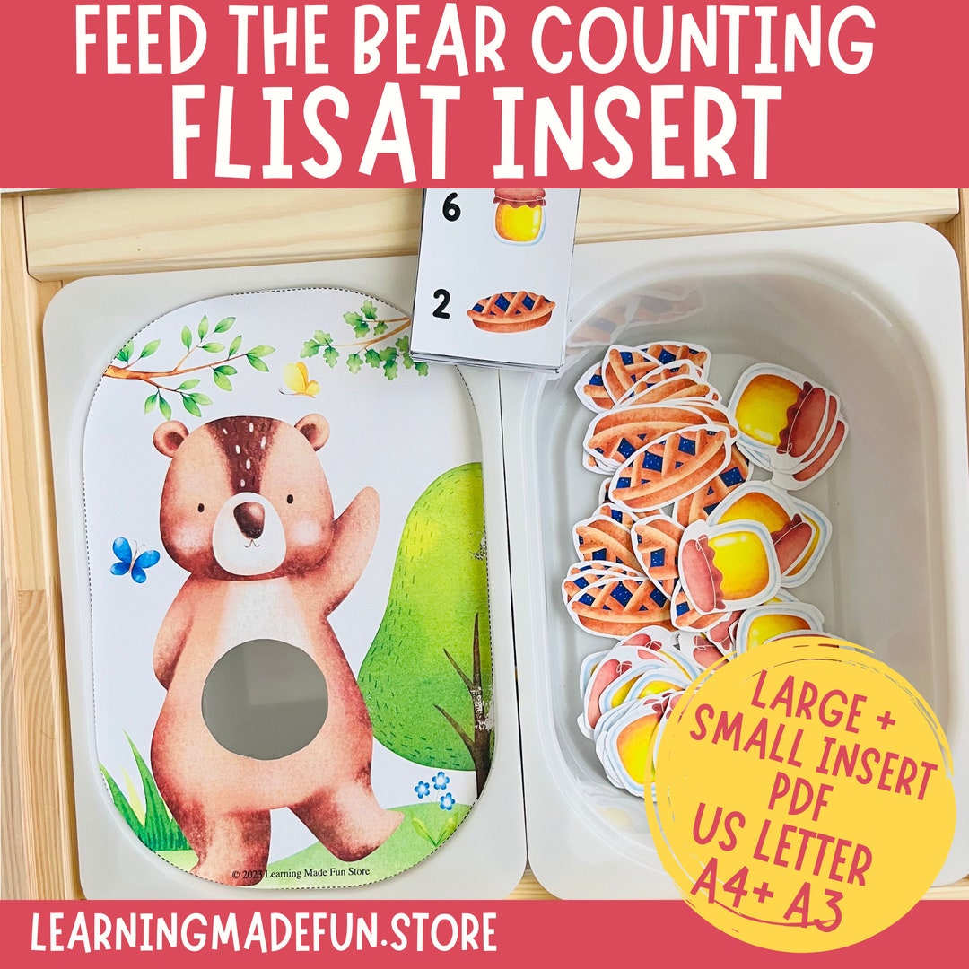 Feed the Bear Counting, Printable Flisat Insert, Trofast Insert ...