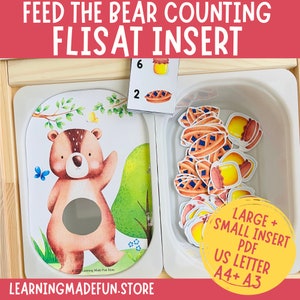 Feed the Bear Counting, Printable Flisat Insert, Trofast Insert ...