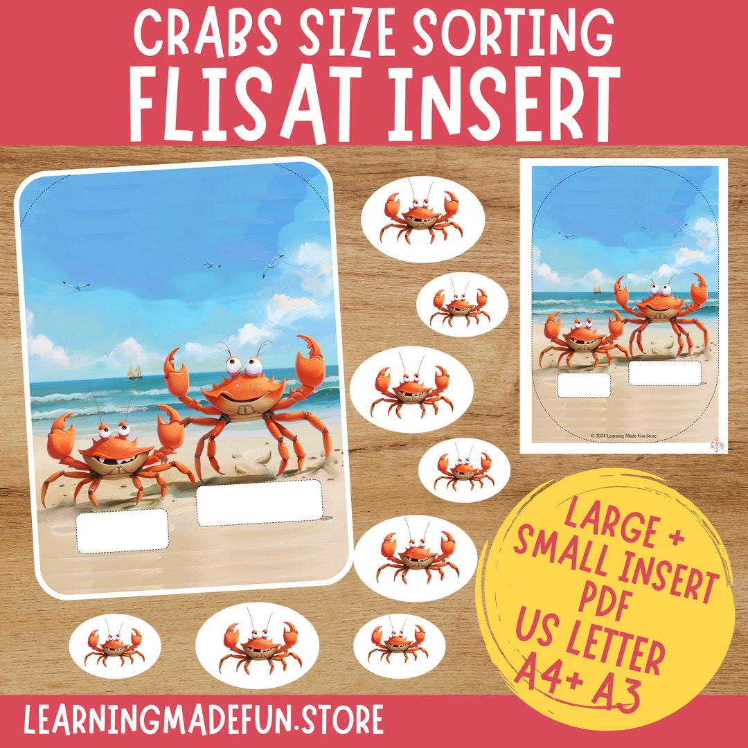 Crabs Sort Size, Printable Flisat Insert, Trofast Insert, Preschool ...