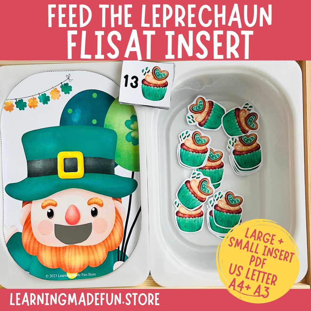 Feed the Leprechaun Flisat Insert, Patrick Counting Activity, Printable ...