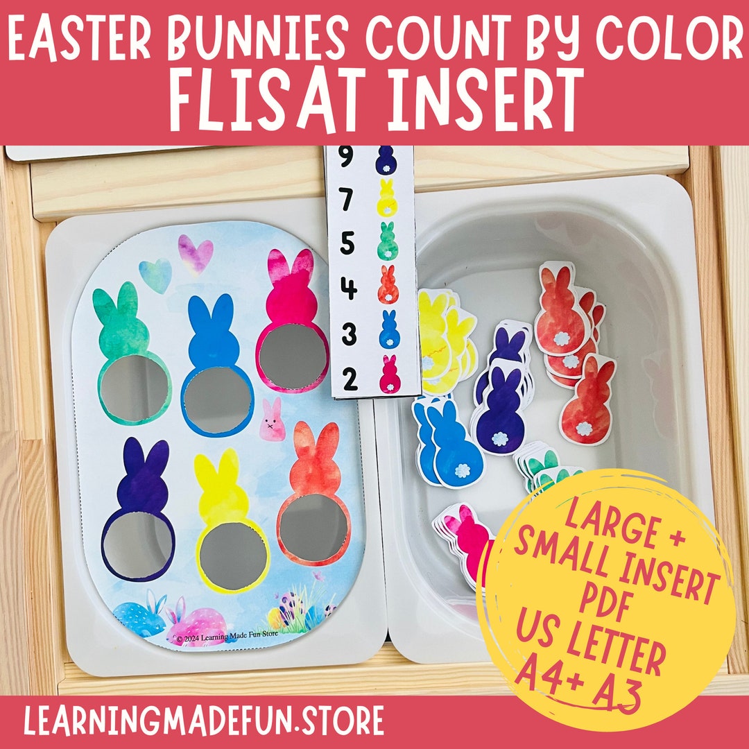 Easter Bunny Sort by Color, Flisat Insert, Trofast Insert, Flisat ...