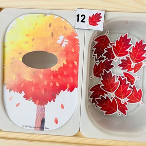 Fall Leaves Counting to 20, Printable Flisat Insert, Trofast Insert ...