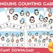 Penguins Count Clip Cards, Numbers 1-10 Count and Clip Activity ...
