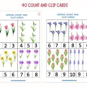 Montessori Spring Count Clip Cards: Numbers 1-10 (printable) - Etsy
