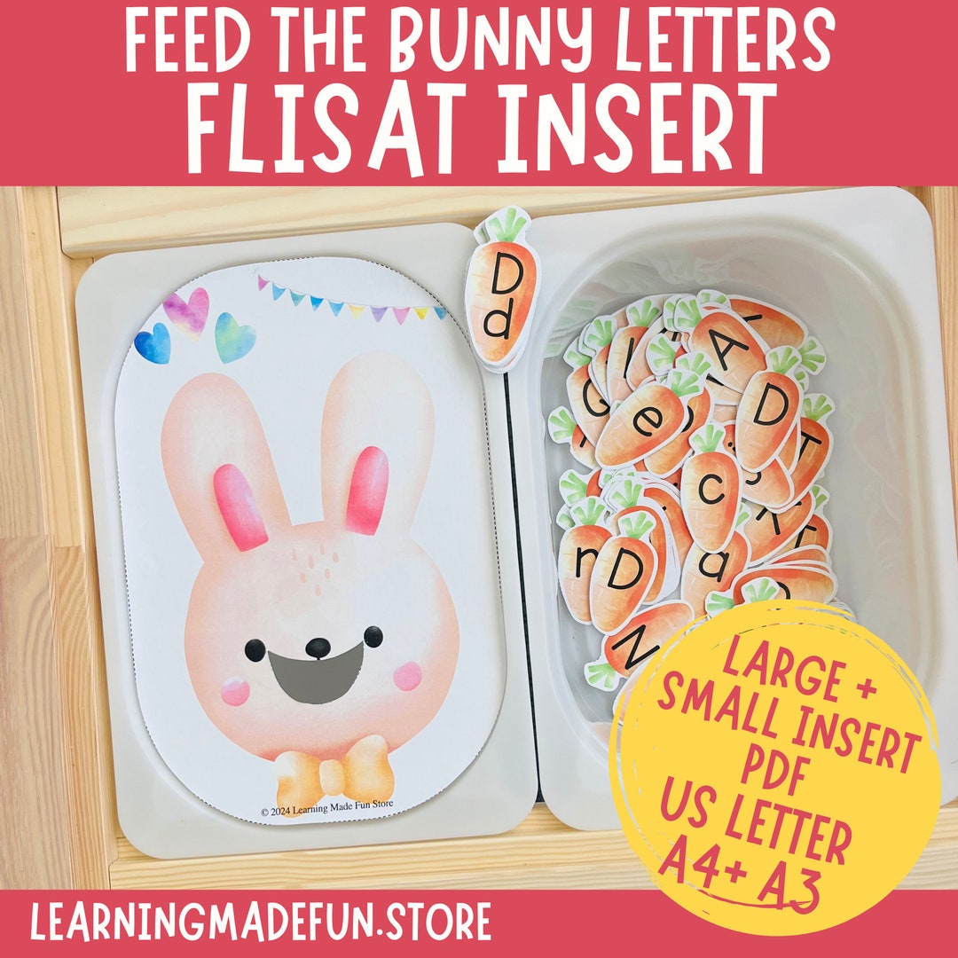 Feed the Bunny Matching Letters, Printable Flisat Insert, Trofast ...