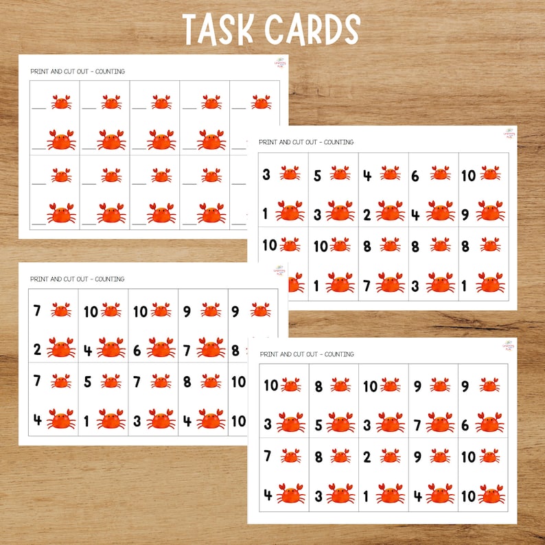 Crabs Count and Sort Flisat Insert, Preschool Sensory Play (digital ...