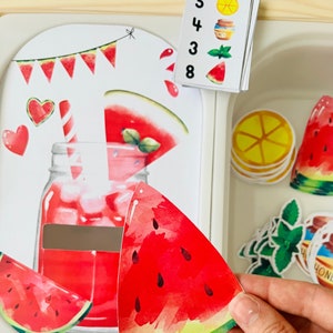 Make a Watermelon Lemonade Flisat Insert, Counting Activity, Printable ...