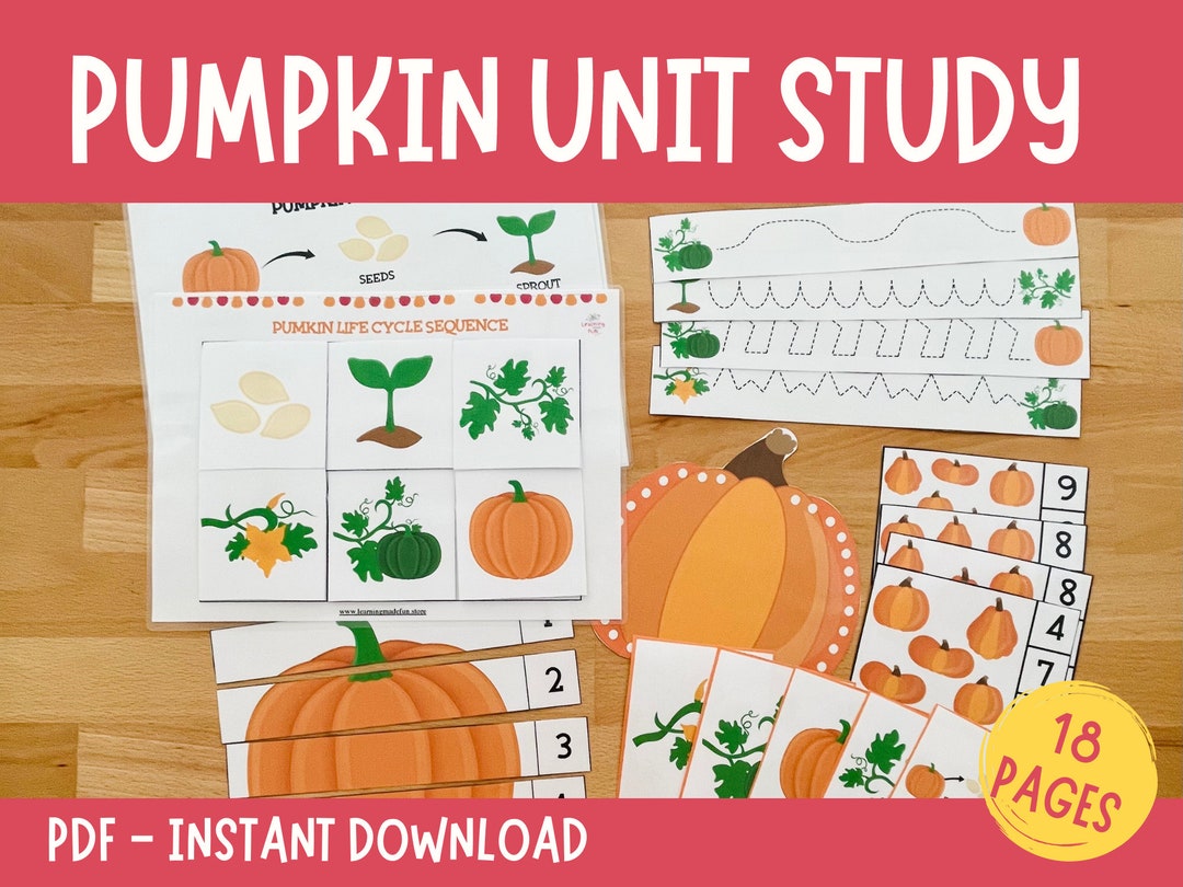 Pumpkin Life Cycle Unit Study: Preschool Learning Activities (PDF) - Etsy