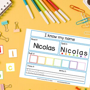 Personalized Name Tracing Worksheet: Spell & Write Activity (PDF) - Etsy