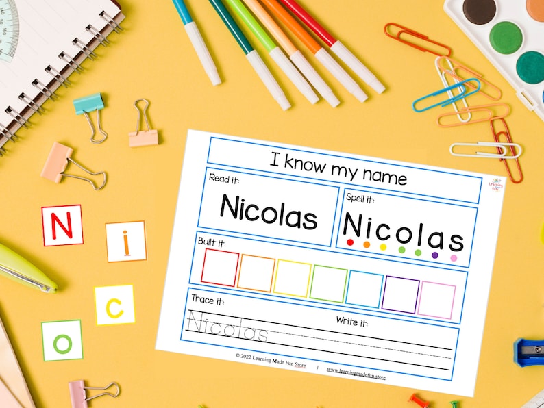 Personalized Name Tracing Worksheet: Spell & Write Activity (PDF) - Etsy