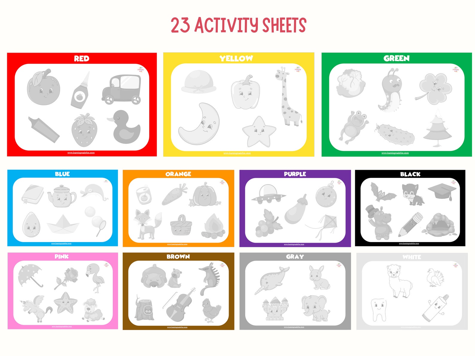 Colors Busy Book: Matching Activities for Toddlers (digital Download ...