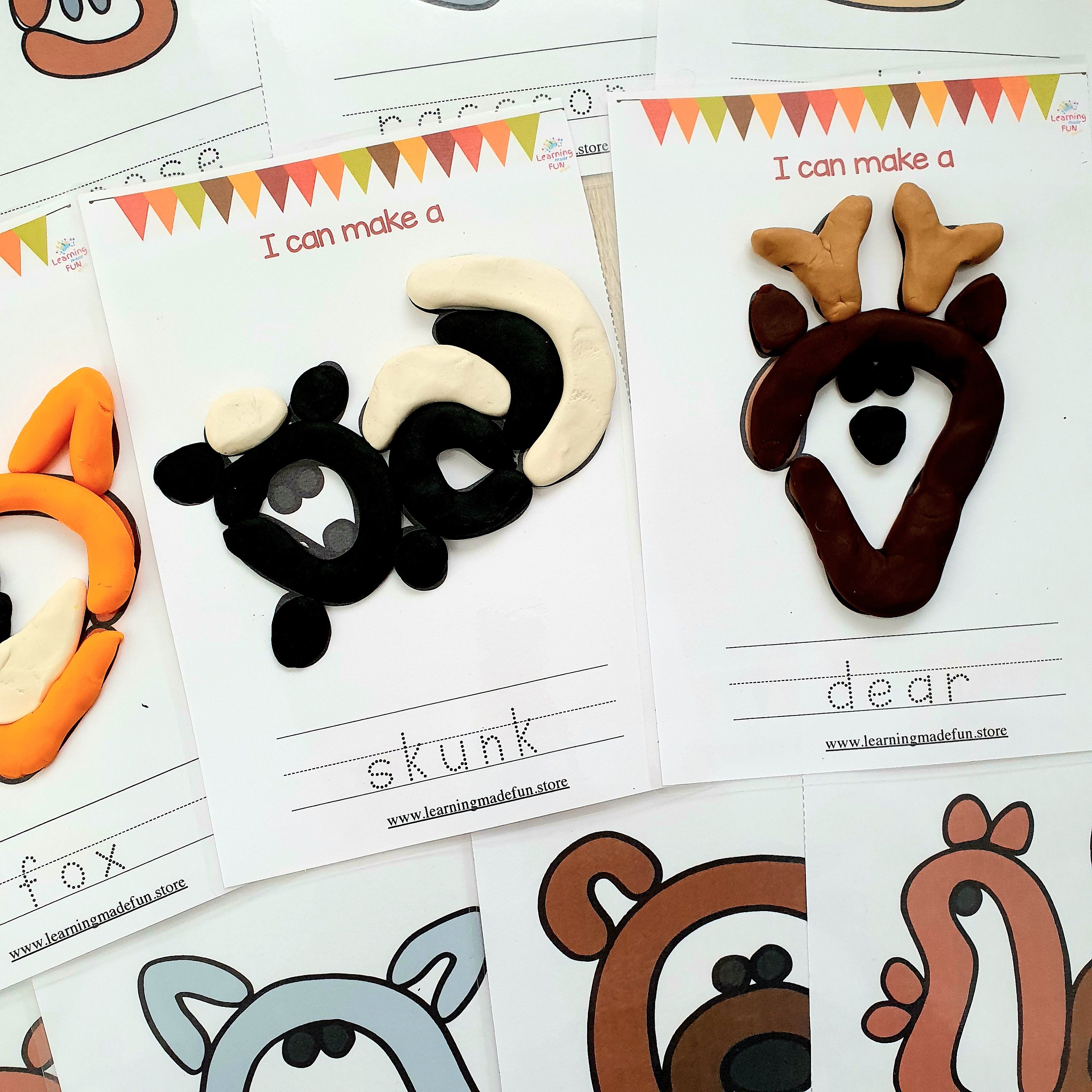 Forest Animals Play Doh Mats Visual Cards Printable Play - Etsy