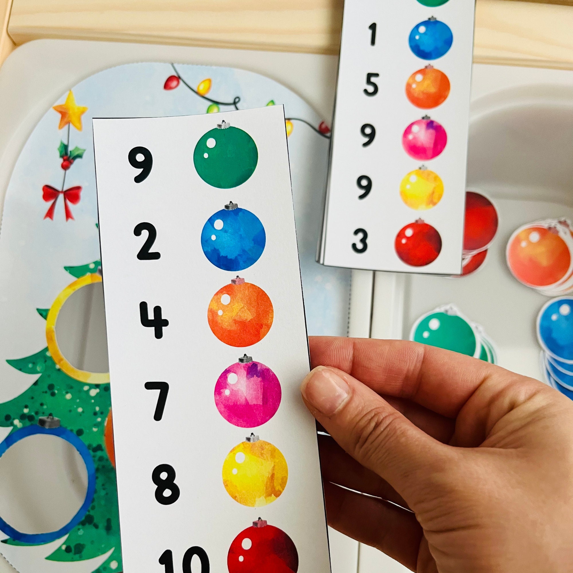 Christmas Tree Color Sorting Flisat Insert (digital Download) - Etsy