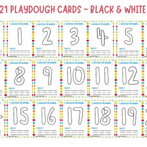 Numbers 0-20 Play Dough Mats, Printable Play Doh Toddler Activities ...