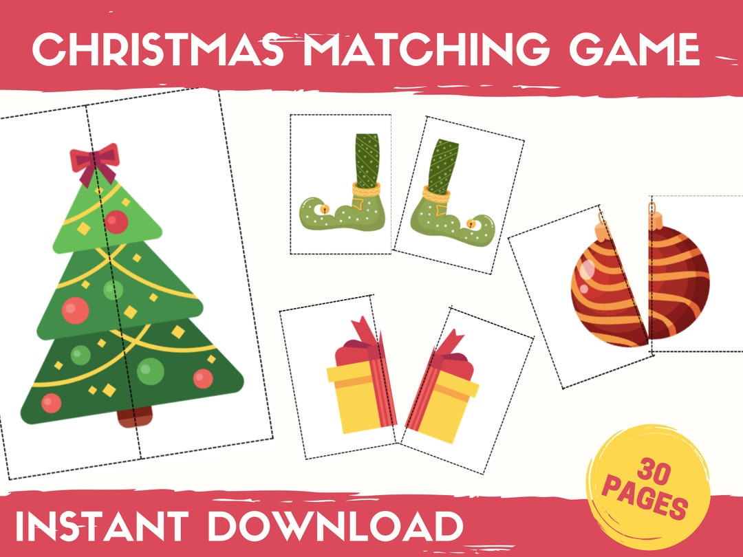 Christmas Matching Game for Toddlers, Christmas Games Printable ...