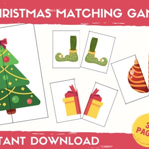 Christmas Matching Game for Toddlers, Christmas Games Printable ...