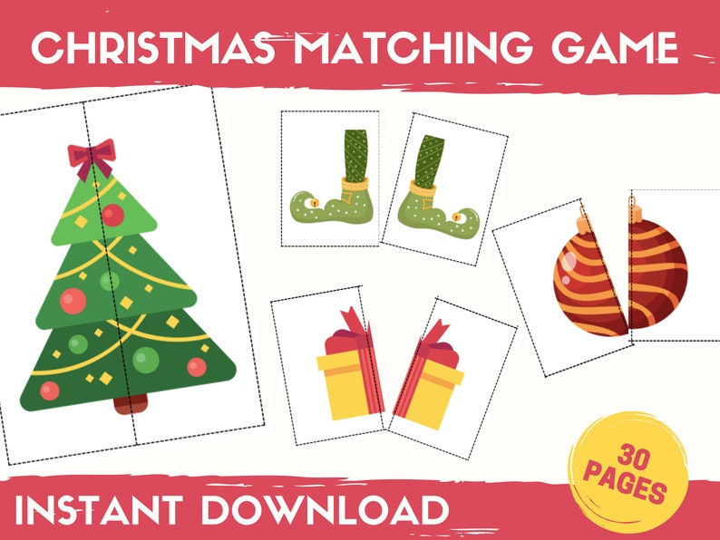 Christmas Matching Game for Toddlers Christmas Games - Etsy