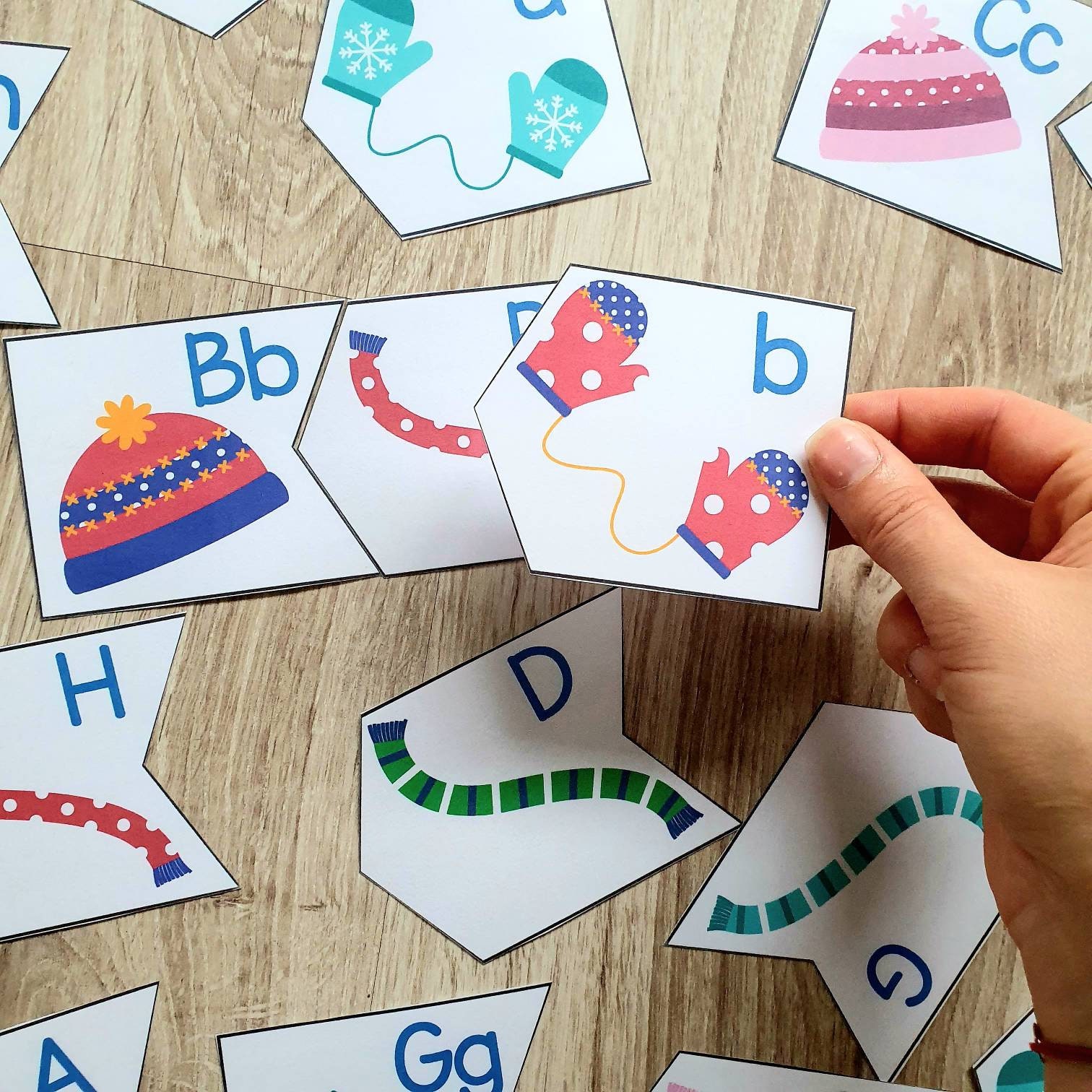 Winter Alphabet Matching Game Uppercase Lowercase Match ABC - Etsy