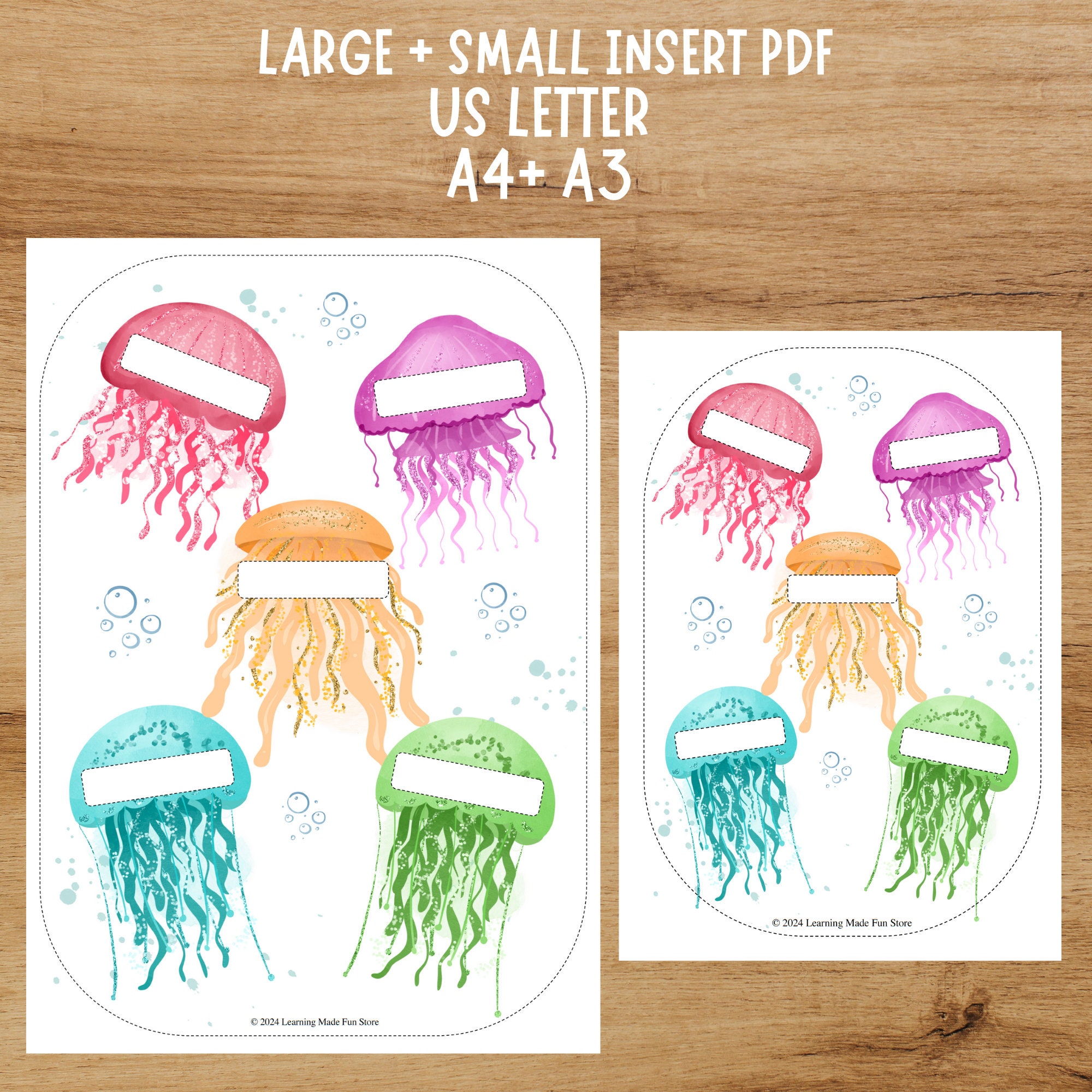 Jellyfish Color Sorting Flisat Insert: Preschool Printable (digital ...