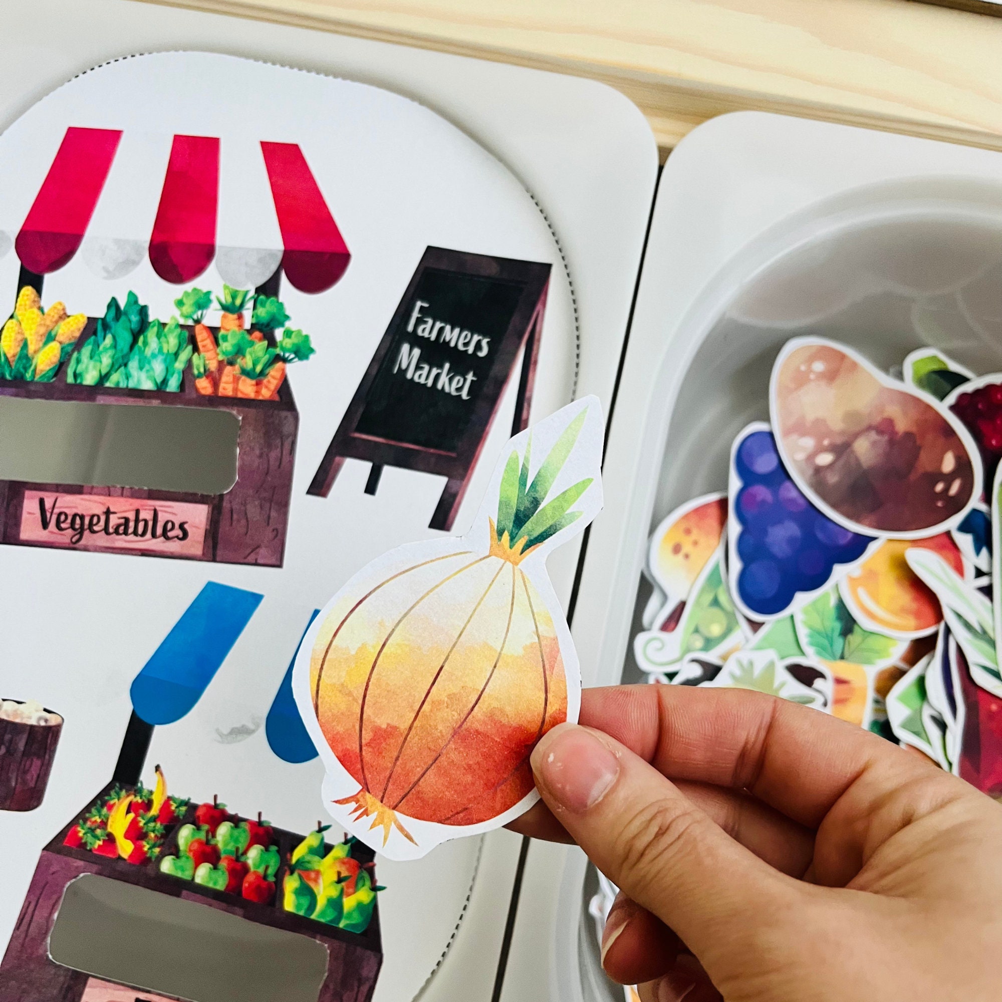 Fruits and Veggies Sorting, Printable Flisat Insert, Trofast Insert ...