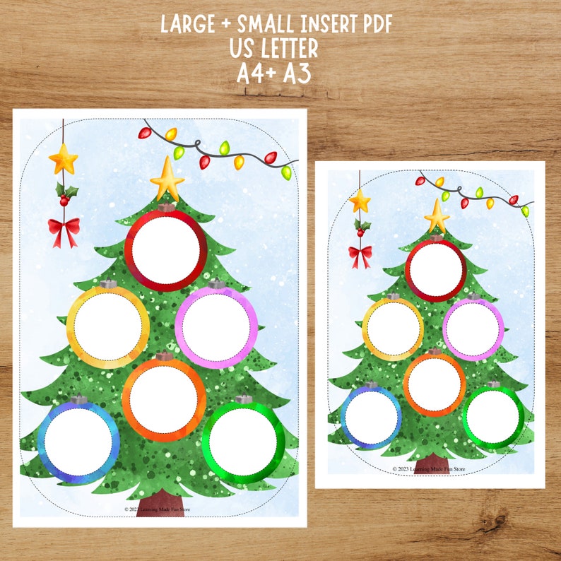Christmas Tree Color Sorting Flisat Insert (digital Download) - Etsy
