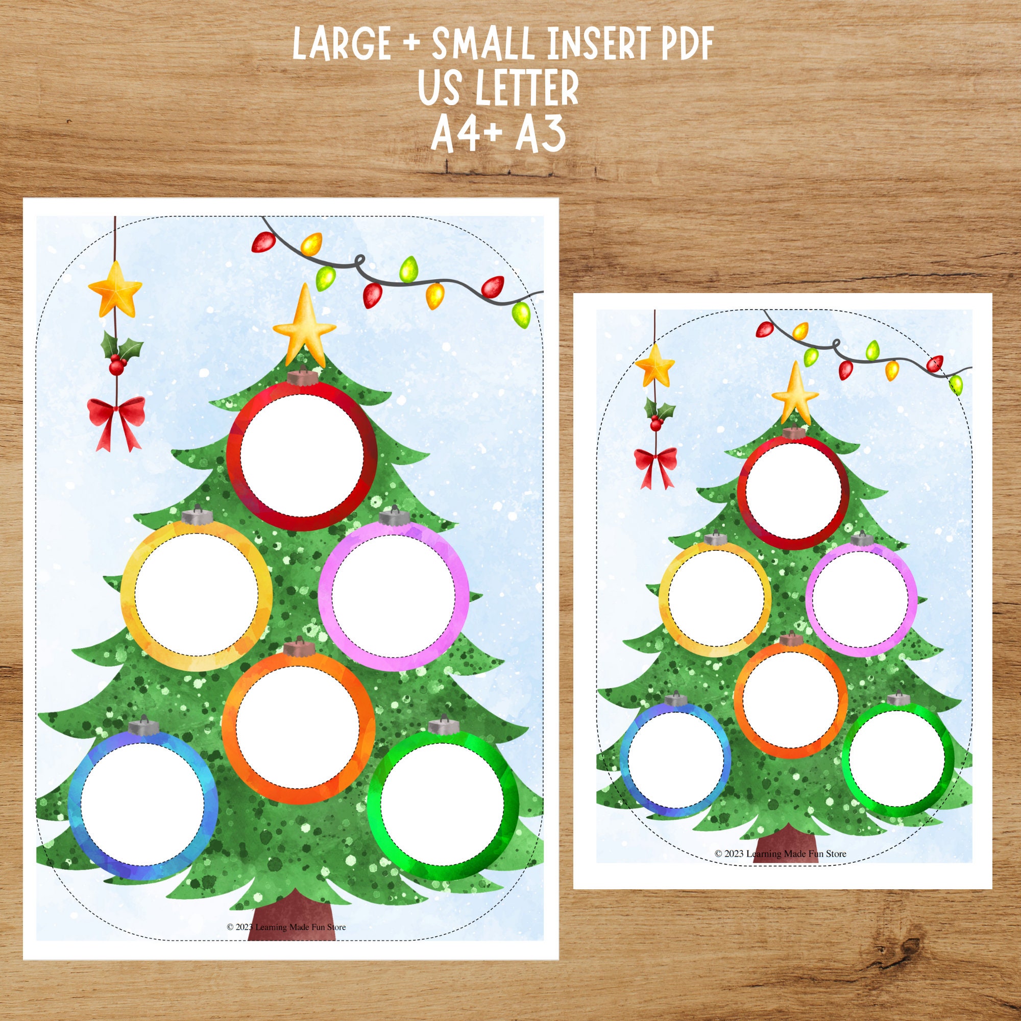 Christmas Tree Color Sorting Flisat Insert (digital Download) - Etsy