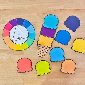 Ice Cream Color Wheel Game: Preschool Color Theory (digital Download ...