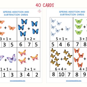 Spring Math Activities, Montessori Flashcards, Addition Activity ...