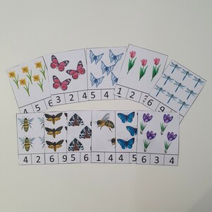 Montessori Spring Count Clip Cards: Numbers 1-10 (printable) - Etsy