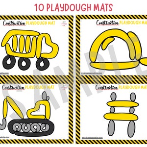 Construction Play Dough Mats, Printable Play Doh Toddler Activities ...