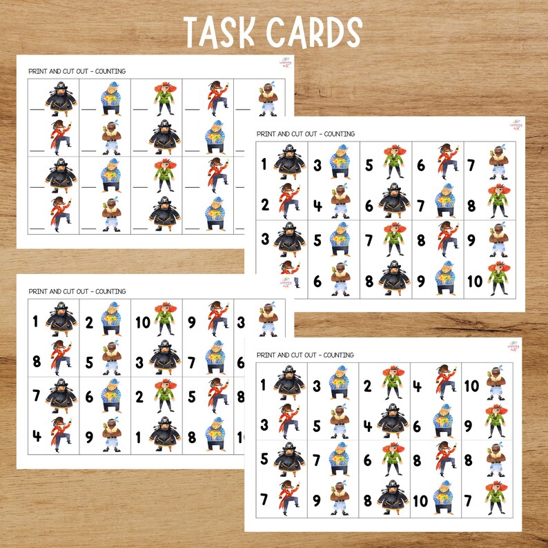 Pirate Ship Counting Flisat Insert, Preschool Pretend Play (digital ...