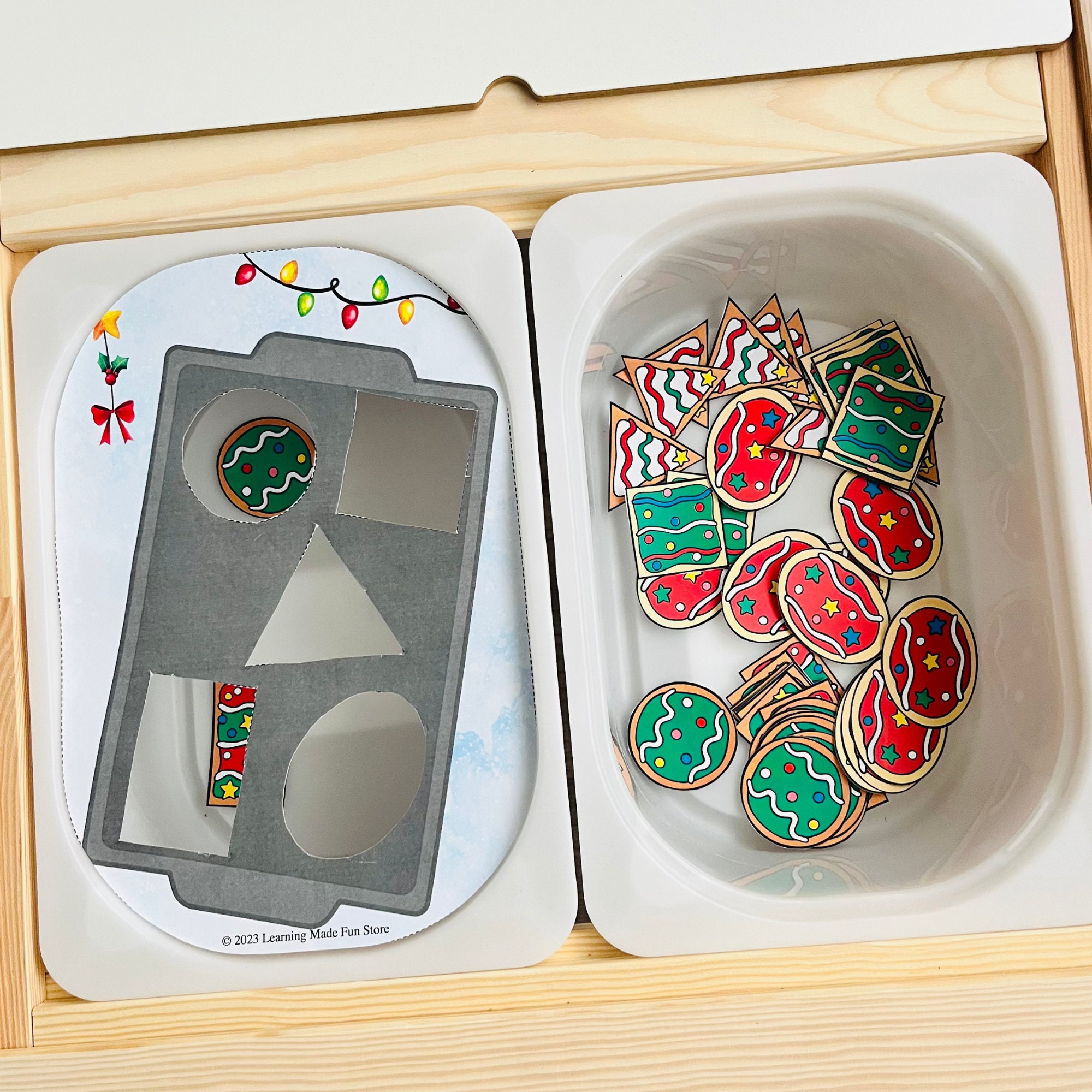 Christmas Shapes Sorting Printable Flisat Insert, Trofast Insert ...
