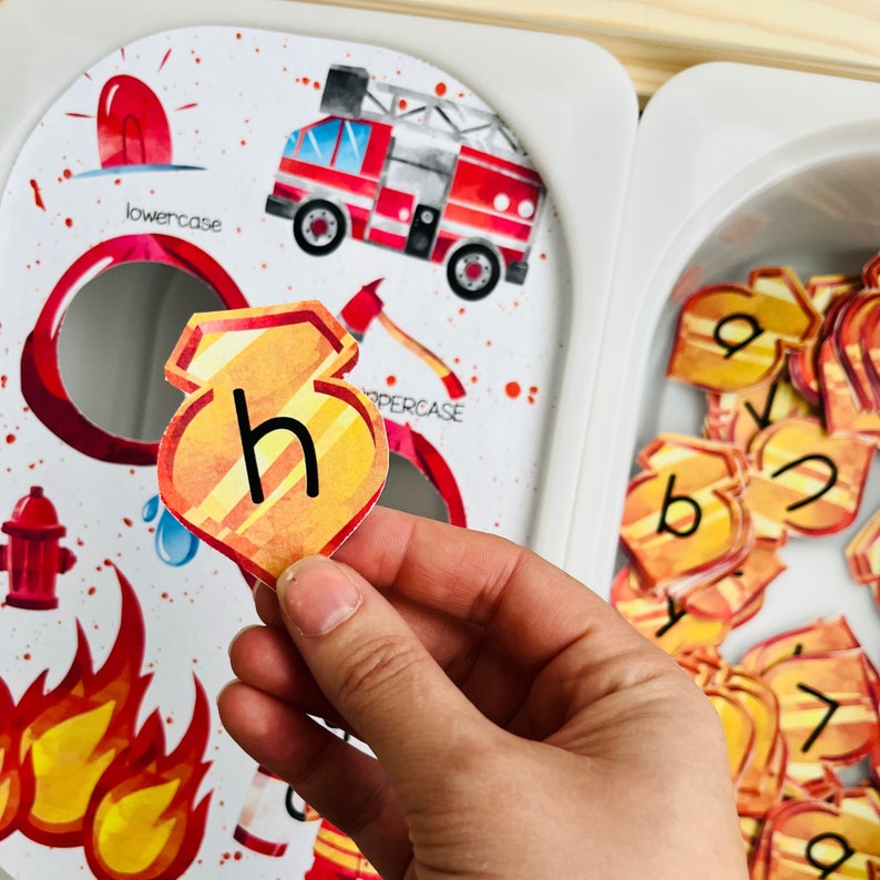 Firefighters Sorting Letters Printable Flisat Insert, Trofast Insert ...