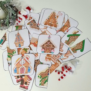 Gingerbread Matching Game for Toddlers, Christmas Games Printable ...