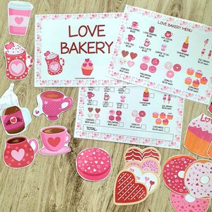 Valentine's Bakery Pretend Play Kit: Printable Learning Activity (PDF ...