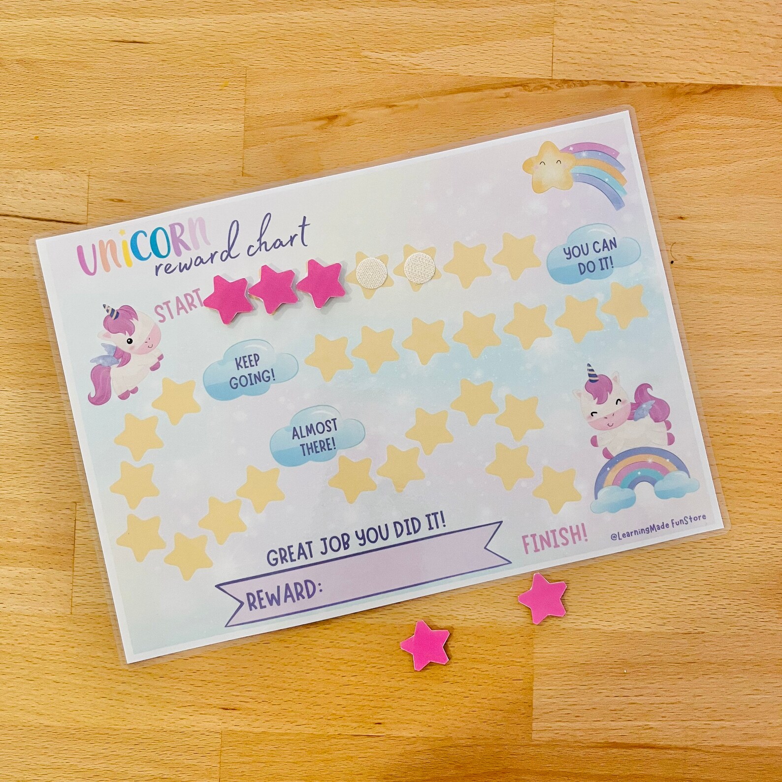 Unicorns Reward Chart Kids Reward Chart Printable Toddler - Etsy