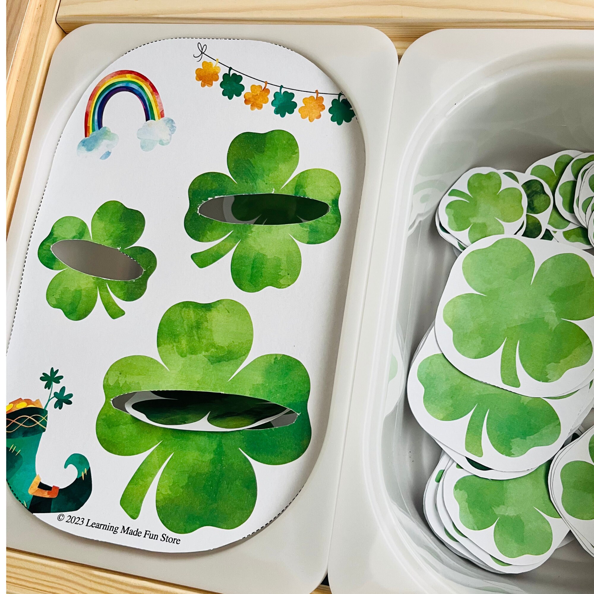 Saint Patrick's Day Clover Sorting Flisat Insert (printable) - Etsy