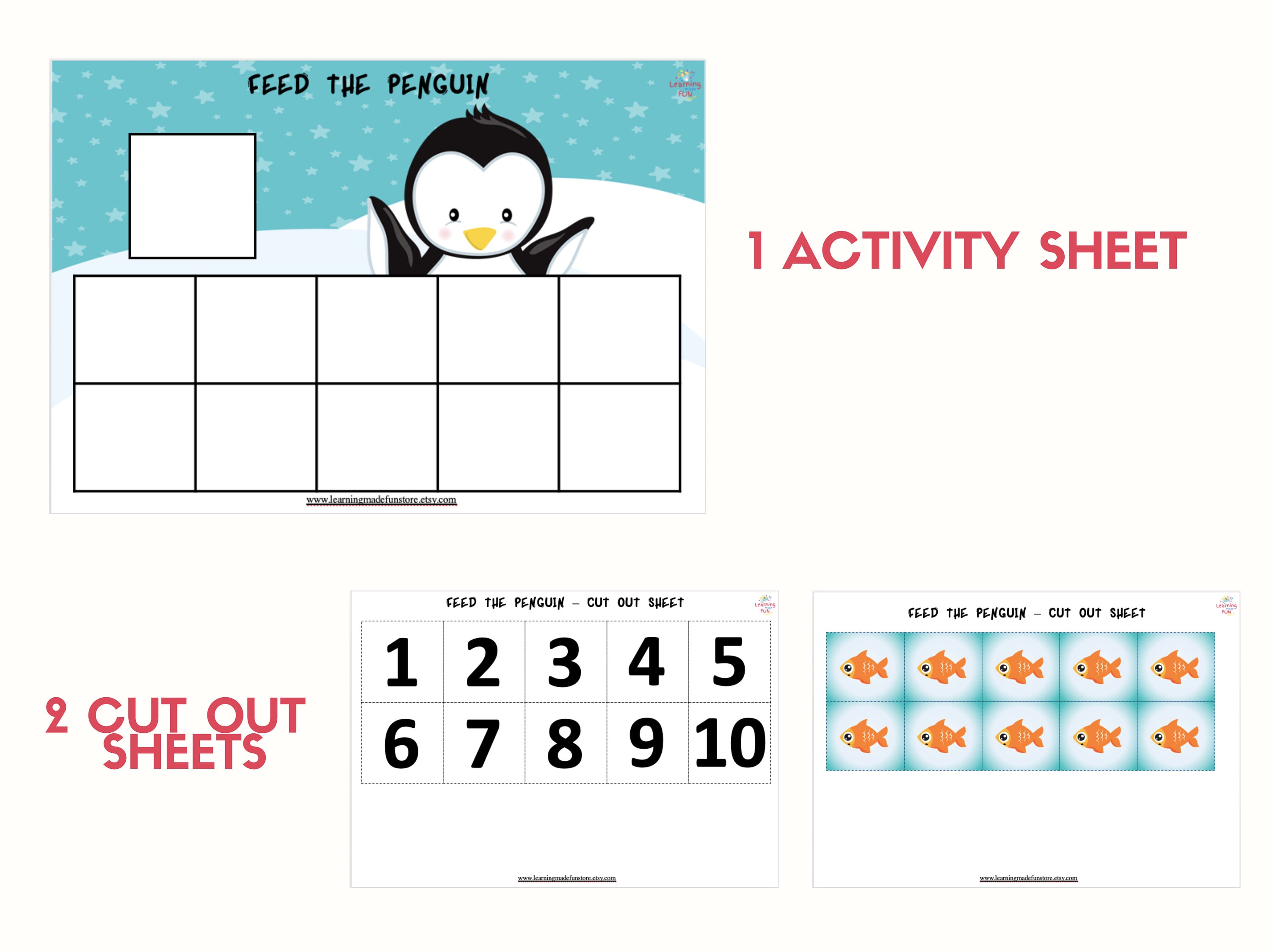 Penguin Counting Activity Numbers 1-10 Count Count - Etsy