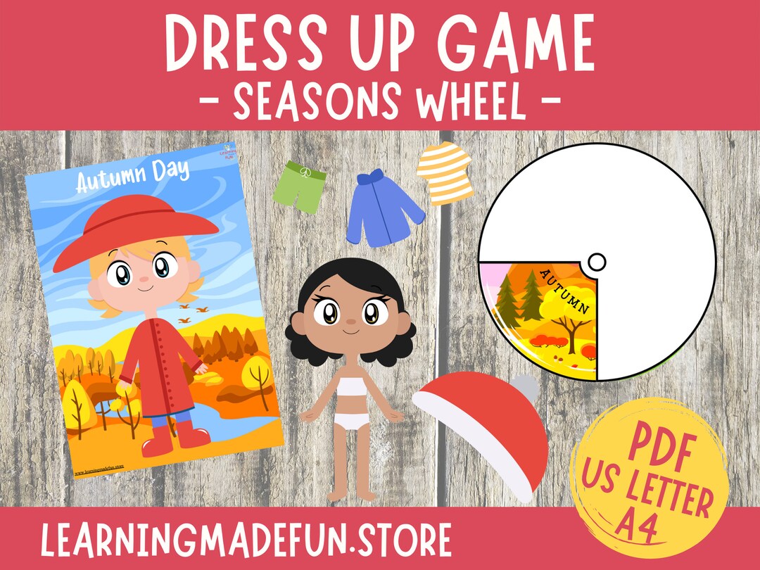 Seasons Dress up Game: Paper Doll Clothing Activity (digital Download ...