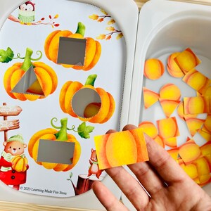 Pumpkin Shape Sorting Flisat Insert, Preschool Learning (digital ...
