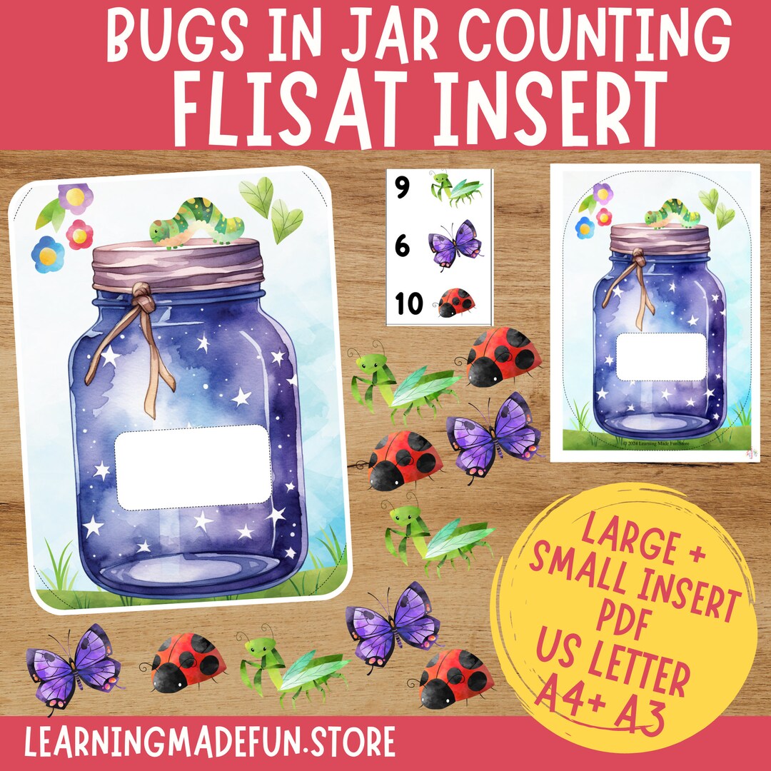 Bugs in Jar Counting, Printable Flisat Insert, Trofast Insert ...