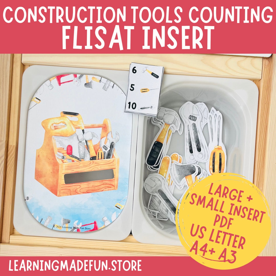 Construction Tools Counting, Printable Flisat Insert, Trofast Insert ...